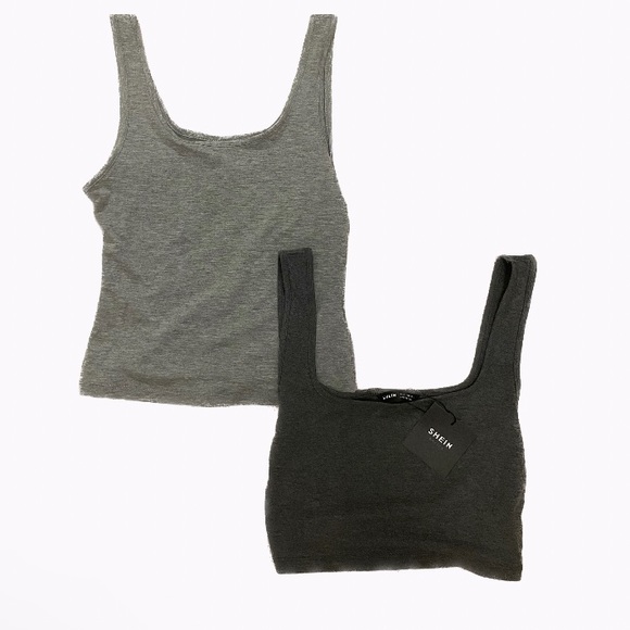 Tops | Nwt Bundle Of 2 Basic Gray Tanks Size Small | Poshmark